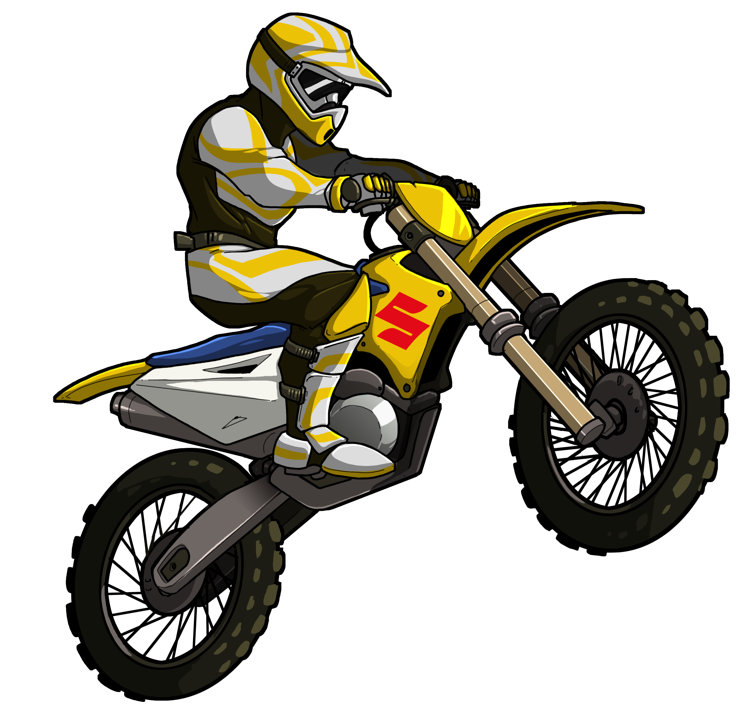 Cartoon Motocross Desenho De Moto
